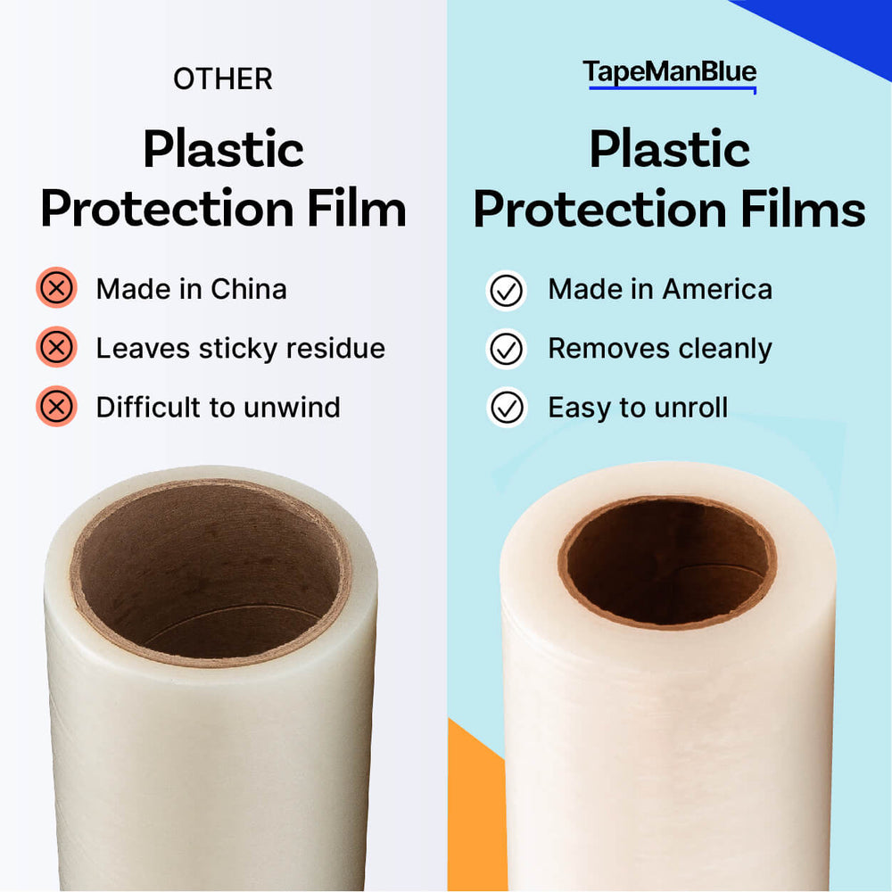 Protective Film for Plastic Surfaces | Made in USA | TapeManBlue
