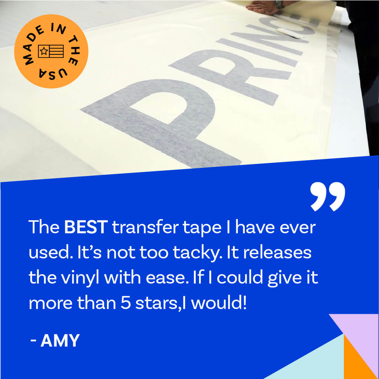 TapeManBlue Transfer Tape for Vinyl | Free Shipping | USA Made